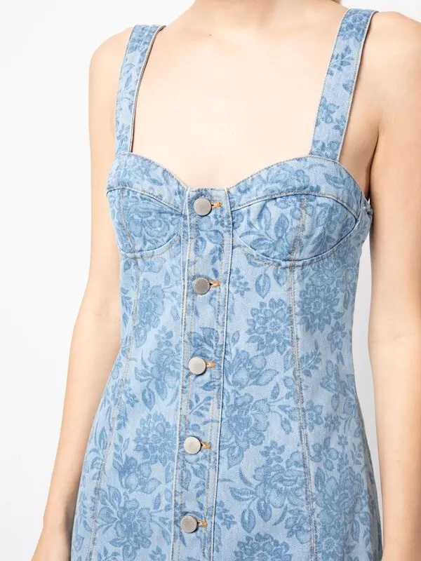 alessandra rich denim dress Buy Alessandra Rich Blue Crystal Rose Asymmetrical Mini Dress in Denim For  Women Online