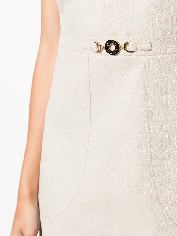 PATOU Logo-jacquard Cotton A-line Minidress