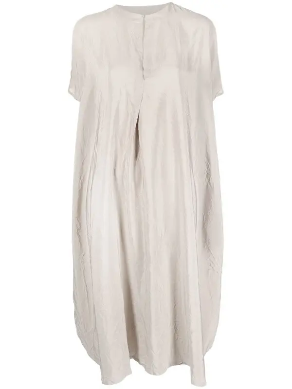 DANIELA GREGIS Silk Midi Shirt Dress