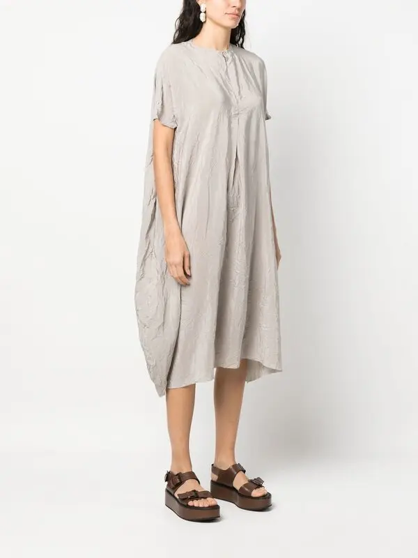 DANIELA GREGIS Silk Midi Shirt Dress