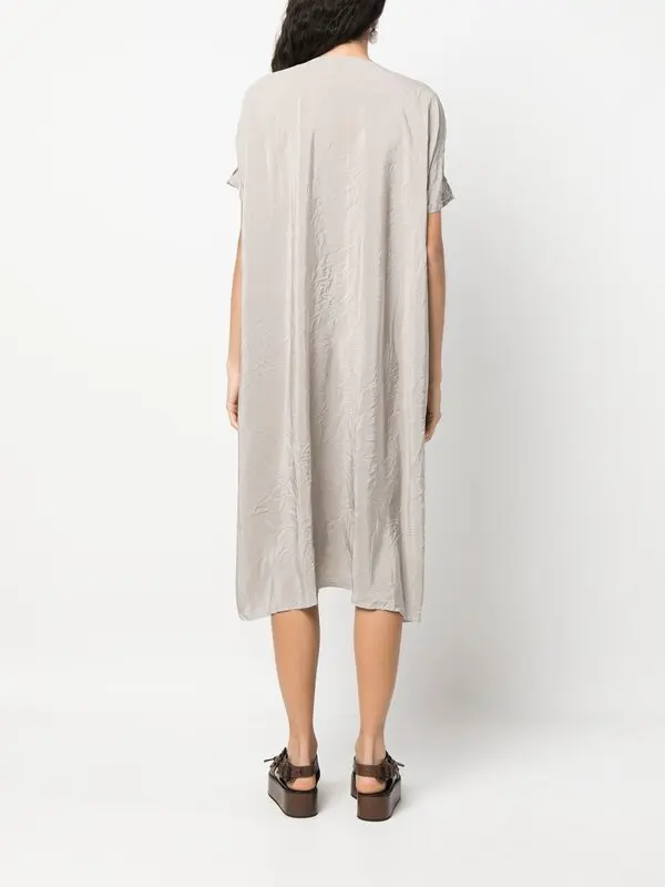 DANIELA GREGIS Silk Midi Shirt Dress