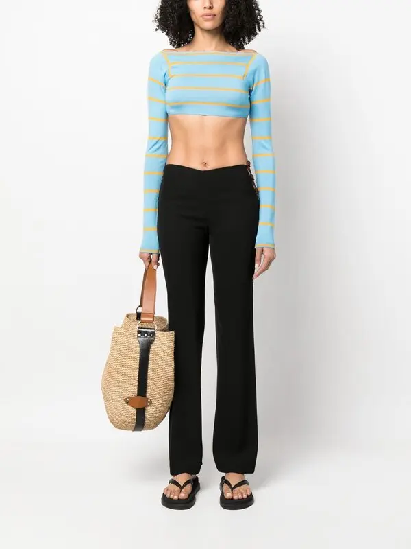 Emilio Pucci Stripe-jacquard Wool Cropped Top