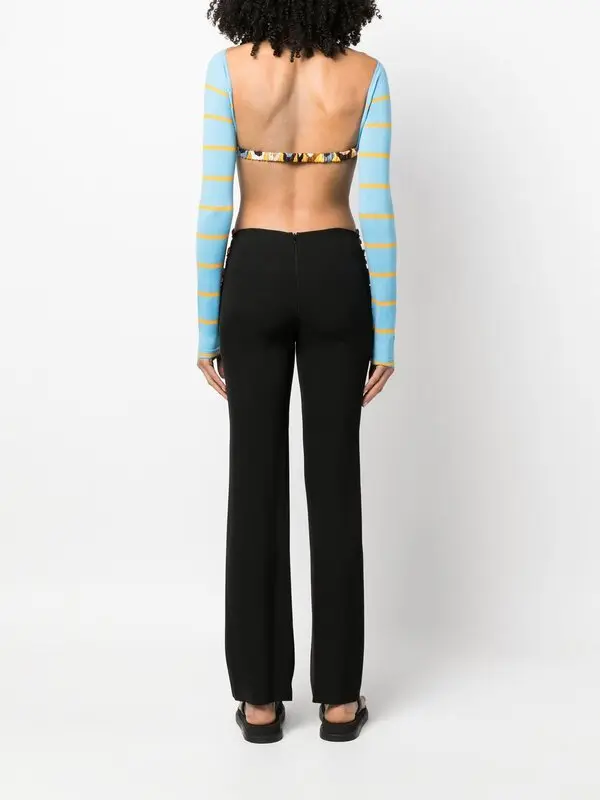 Emilio Pucci Stripe-jacquard Wool Cropped Top
