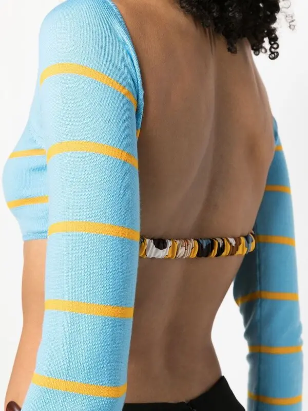 Emilio Pucci Stripe-jacquard Wool Cropped Top