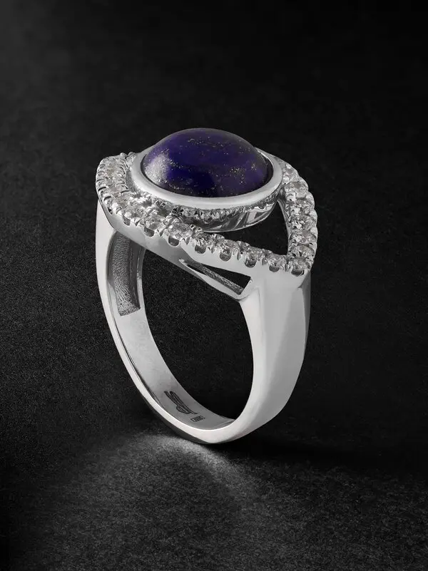 Jacquie Aiche Eye Lapis Lazuli And Diamond Ring - Blue