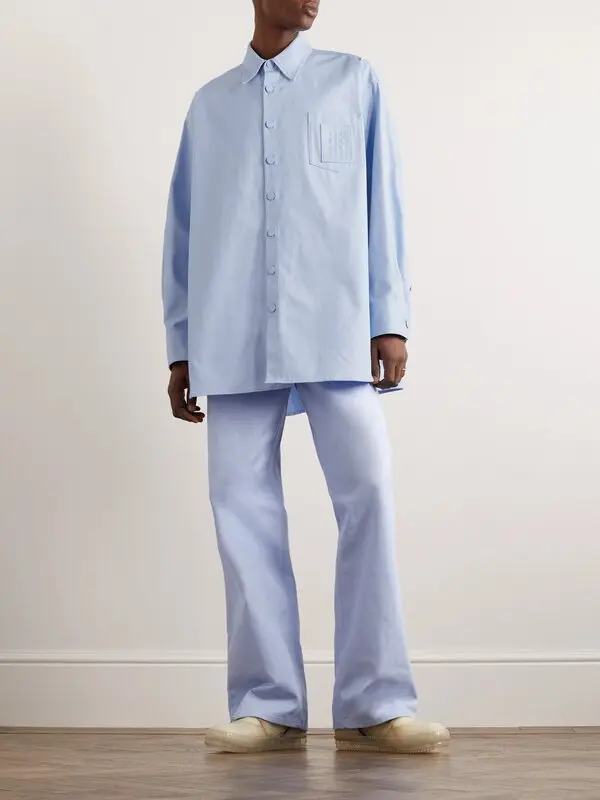 Raf Simons Oversized Logo-appliquéd Denim Shirt S