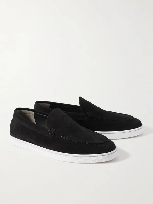 CHRISTIAN LOUBOUTIN Varsiboat Logo-embossed Loafers - Black