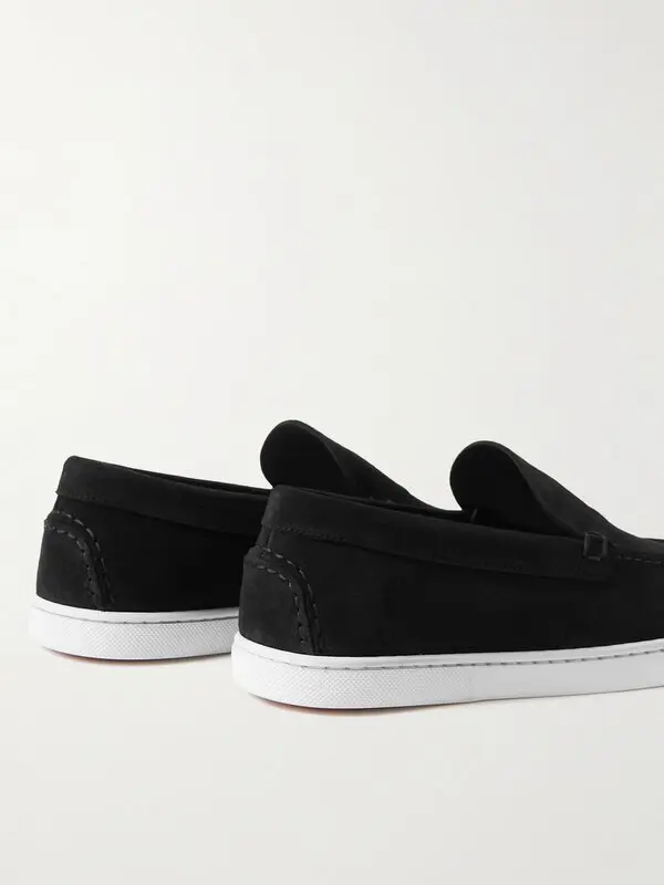 CHRISTIAN LOUBOUTIN Varsiboat Logo-embossed Loafers - Black