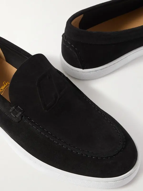 CHRISTIAN LOUBOUTIN Varsiboat Logo-embossed Loafers - Black