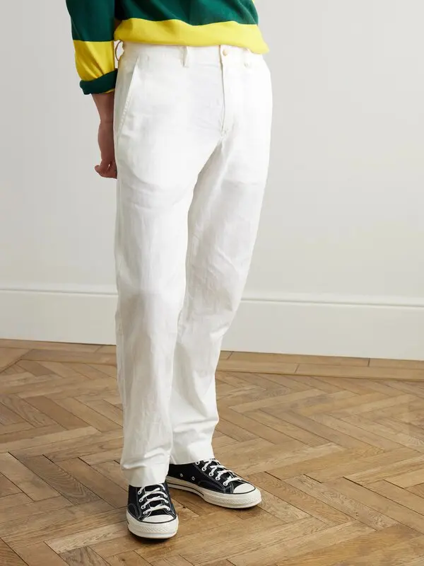 Polo Ralph Lauren Slim-fit Straight-leg Linen And Cotton-blend Trousers