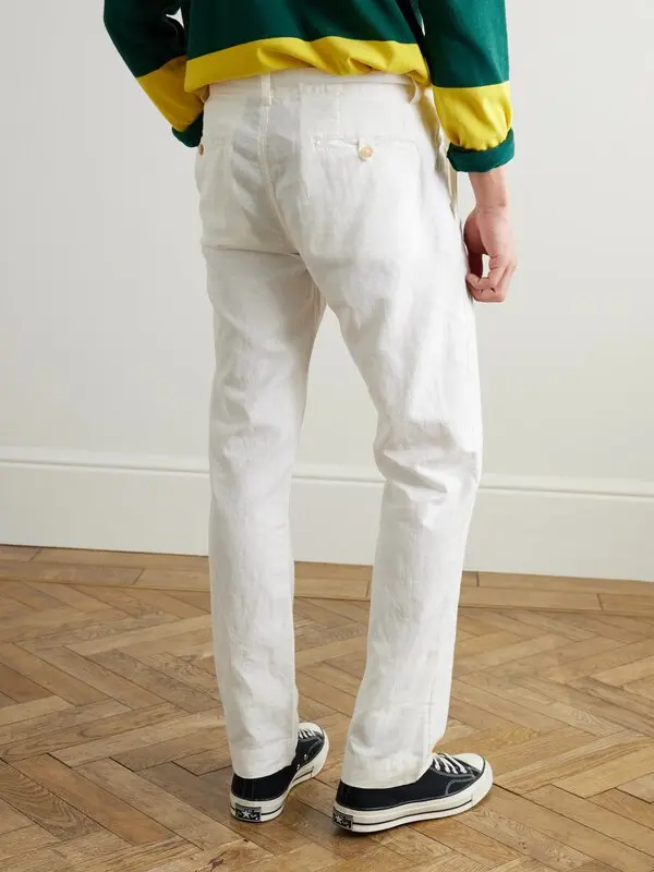 Polo Ralph Lauren Slim-fit Straight-leg Linen And Cotton-blend Trousers