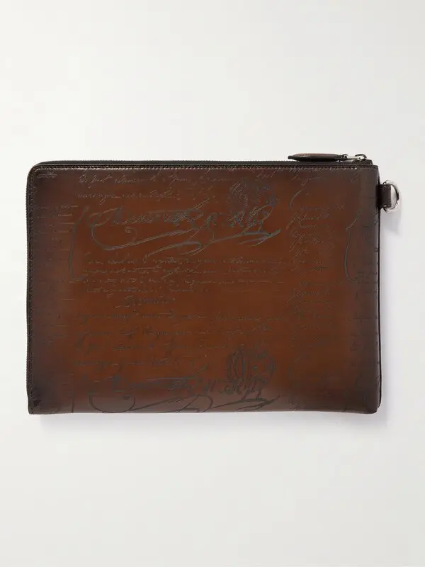 Berluti Nino Scritto Venezia Leather Pouch