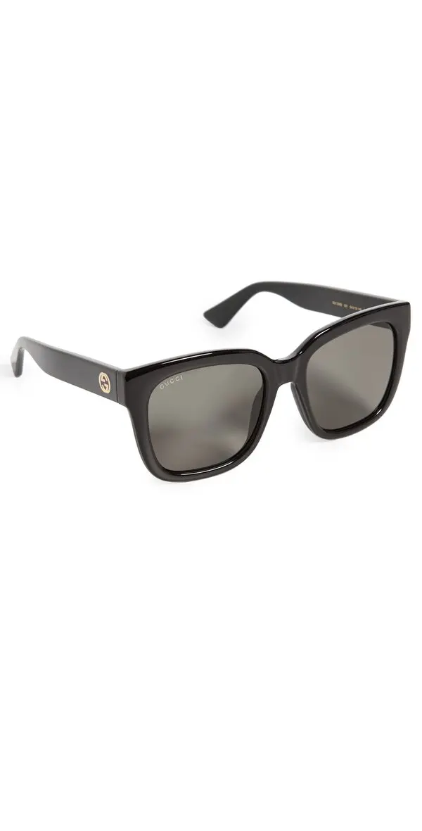 Gucci Square Frame Sunglasses - Black-black-smoke
