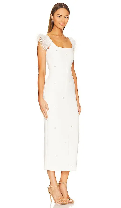 Likely Cameron Midi Dress With Feather Trim