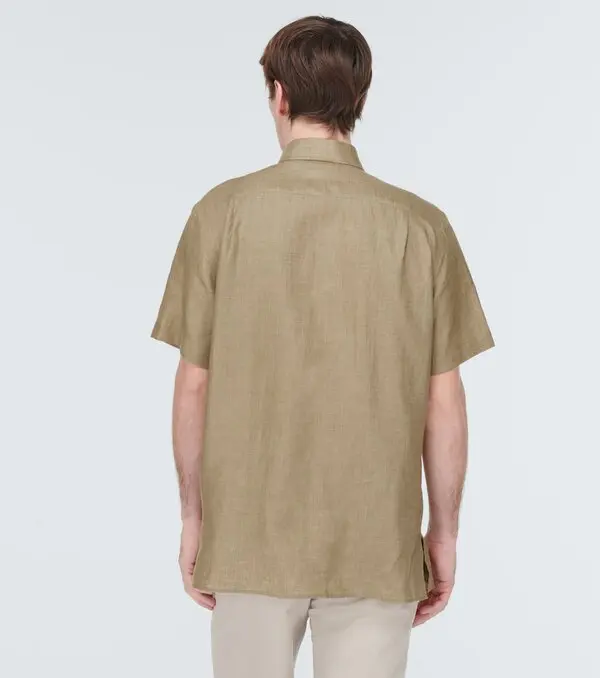 Loro Piana André Linen Bowling Shirt - Beige