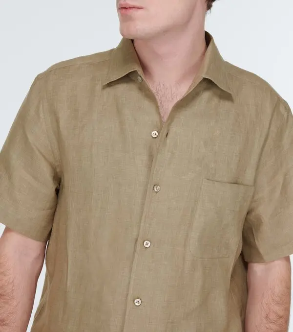 Loro Piana André Linen Bowling Shirt