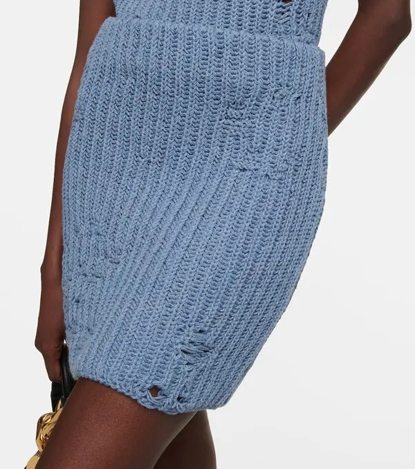 JW Anderson Distressed Mini Skirt - Blue