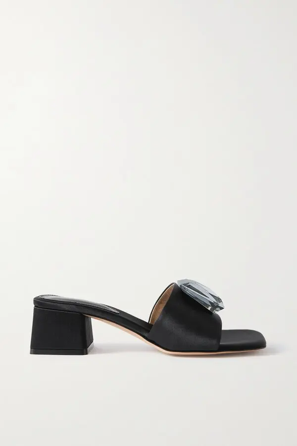 GIANVITO ROSSI Jaipur 45 Embellished Satin Mules