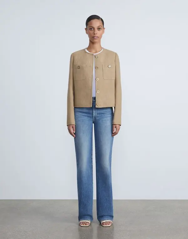 Lafayette 148 New York Sustainable Linen Canvas Collarless Jacket