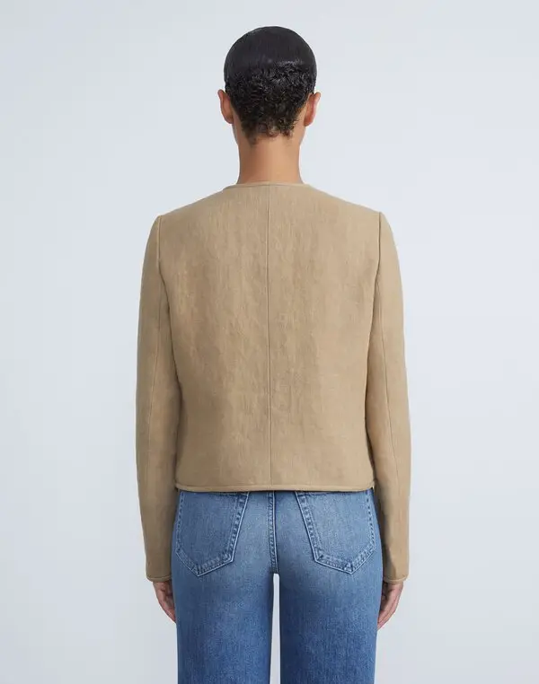 Lafayette 148 New York Sustainable Linen Canvas Collarless Jacket