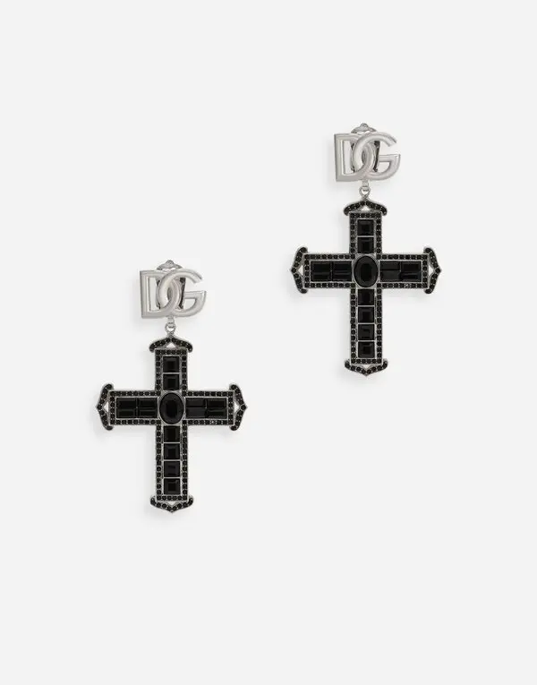 Dolce & Gabbana Cross Clip-on Earrings - Black