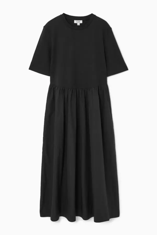 Cos Contrast-panel Midi Dress