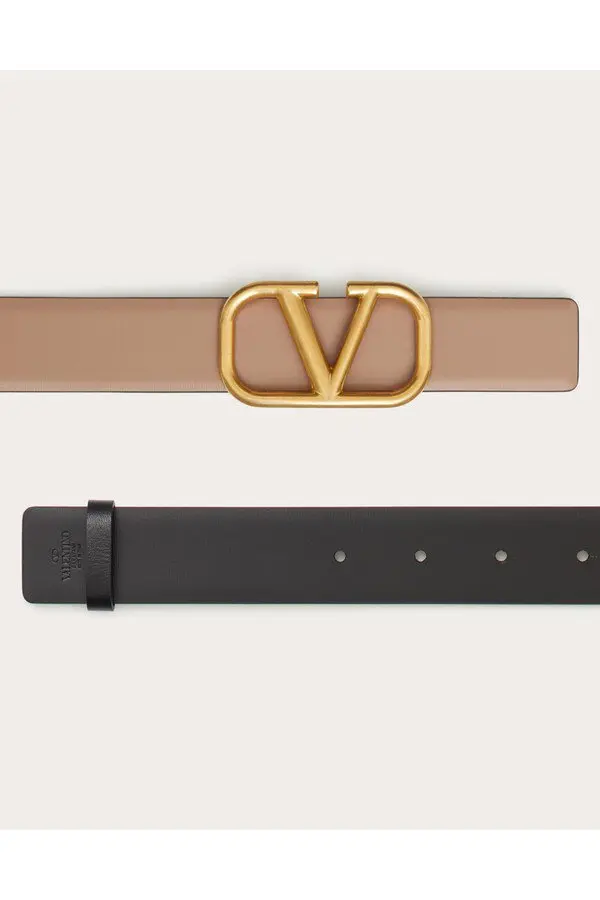 Valentino Garavani Vlogo Signature Reversible Belt - Natural