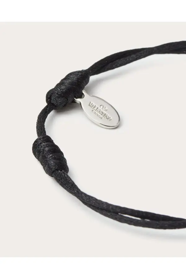 Valentino Garavani Vlogo Signature Cotton Bracelet - Black
