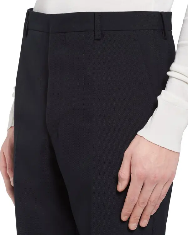 Prada Wool Blend Extra-slim Fit Pants - Blue