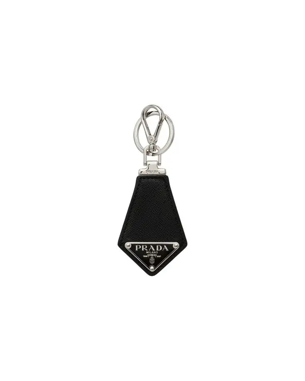 Prada Saffiano Leather Keychain - Black