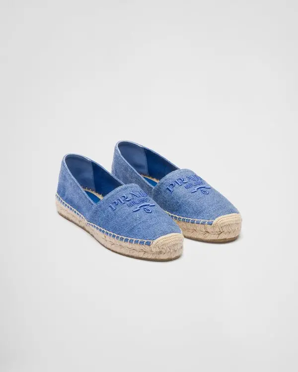 Prada Linen Espadrilles - Sapphire Blue