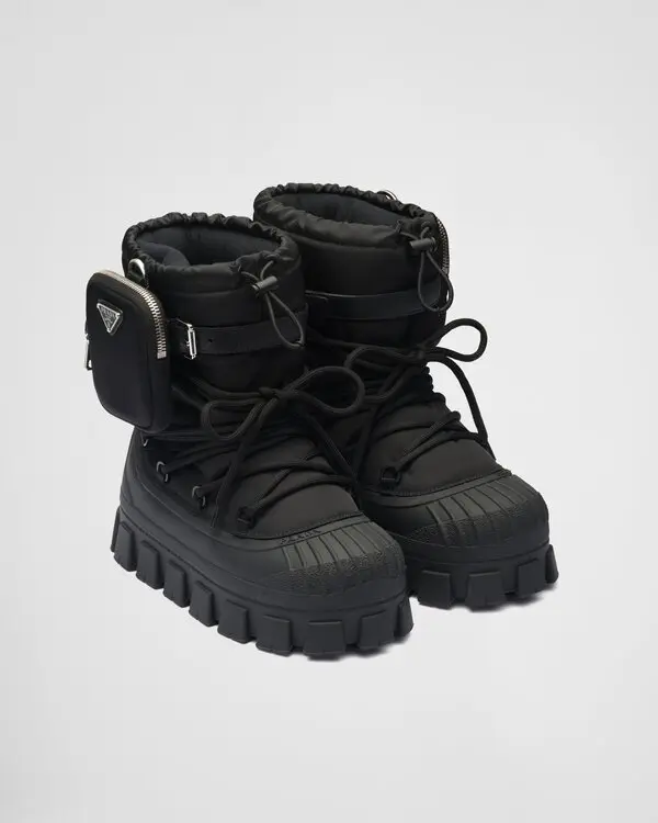 Prada Re-nylon Gabardine Après-ski Boots With Pouch