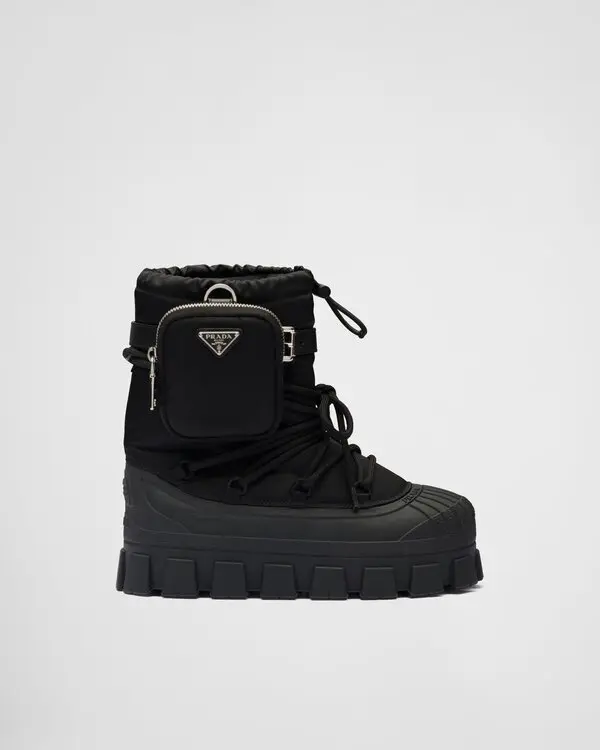 Prada Re-nylon Gabardine Après-ski Boots With Pouch