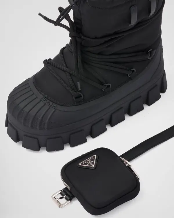 Prada Re-nylon Gabardine Après-ski Boots With Pouch