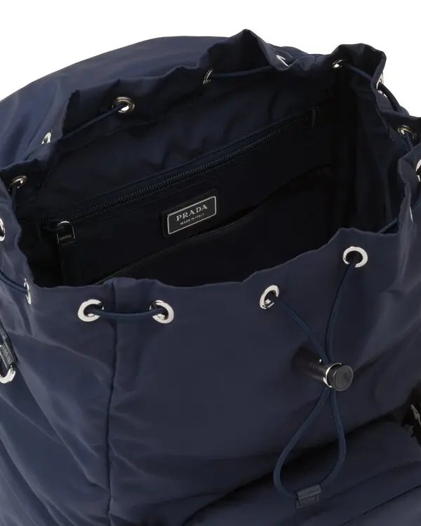 Prada Re-nylon And Saffiano Leather Backpack - Blue