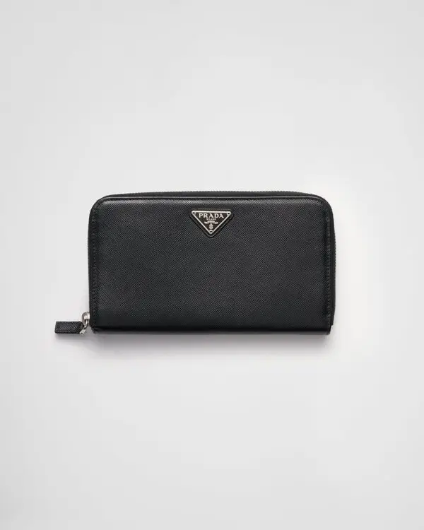 Prada Large Saffiano Leather Wallet - Black