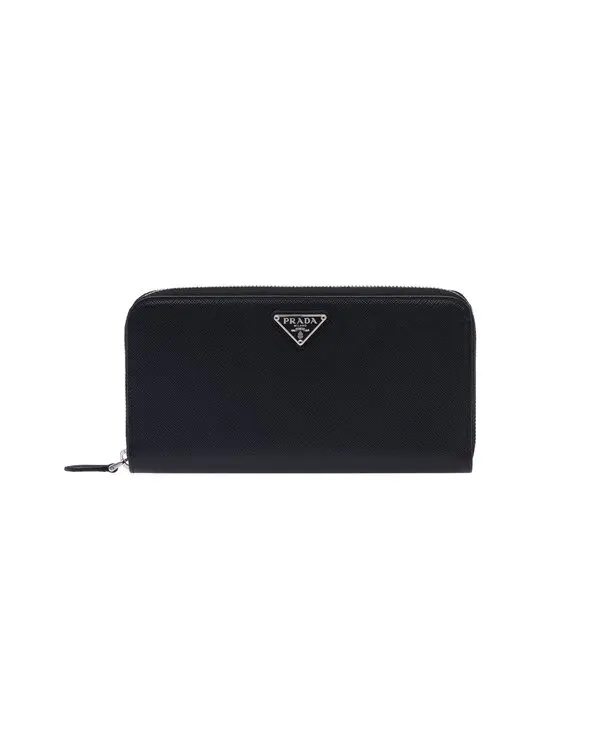 Prada Large Saffiano Leather Wallet - Black