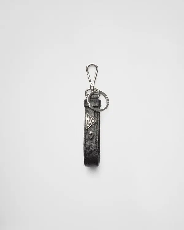Prada Saffiano Leather Keychain - Black