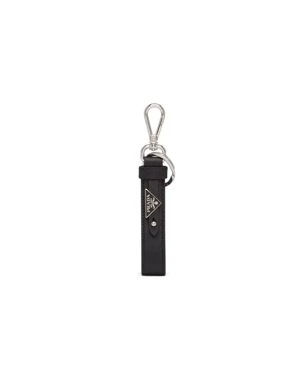 Prada Saffiano Leather Keychain - Black