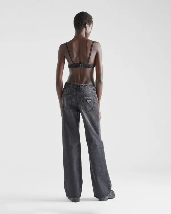 Prada Five-Pocket Denim Jeans - Black | Editorialist