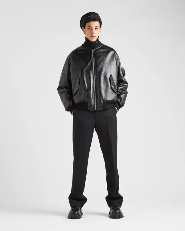 Prada Nappa Leather Bomber Jacket