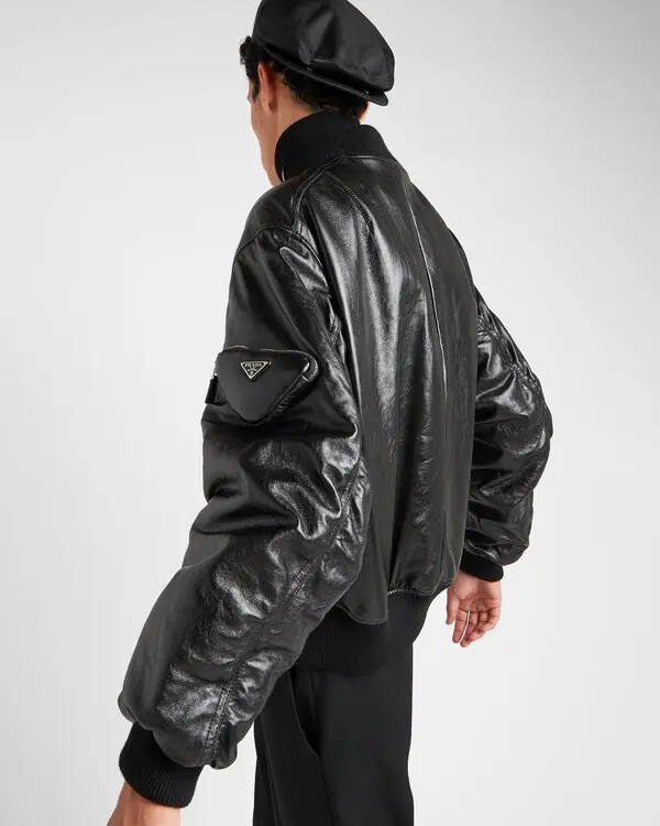 Prada Nappa Leather Bomber Jacket