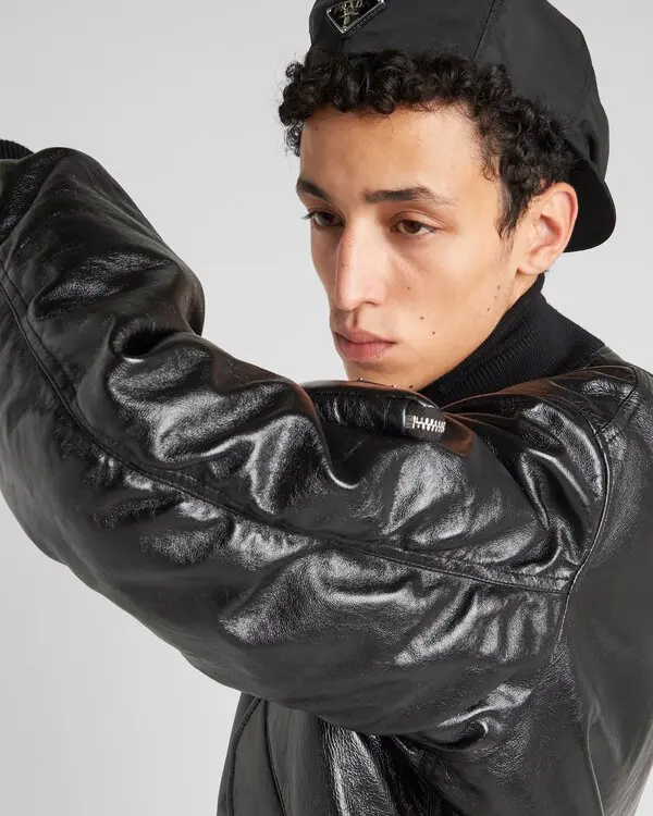 Prada Nappa Leather Bomber Jacket