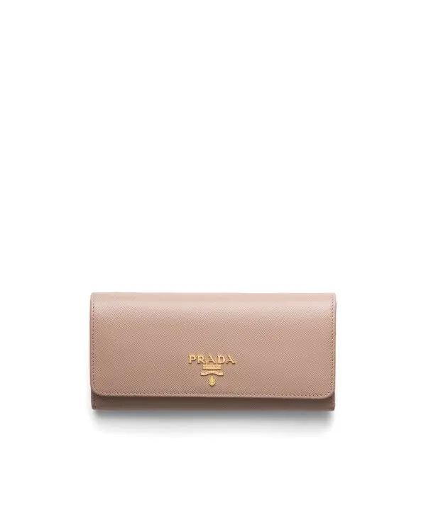 Prada Large Saffiano Leather Wallet - Pink