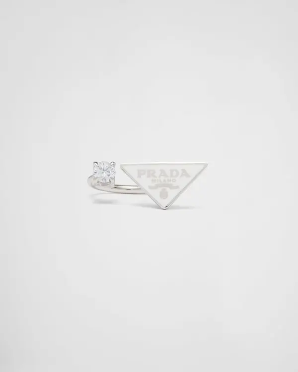 Prada Symbole Ring - White/crystal