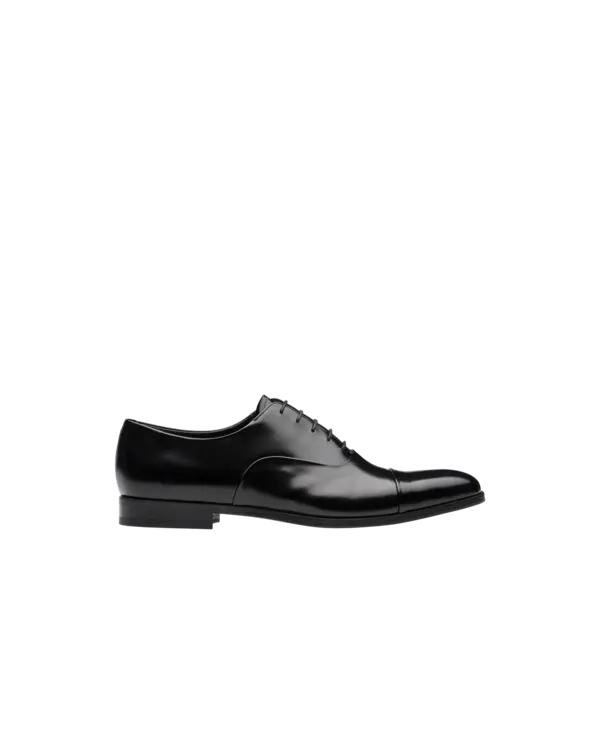 Prada Brushed Leather Laced Oxford Shoes - Black | Editorialist display picture 2