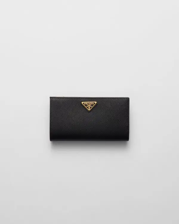 Prada Large Saffiano Leather Wallet - Black