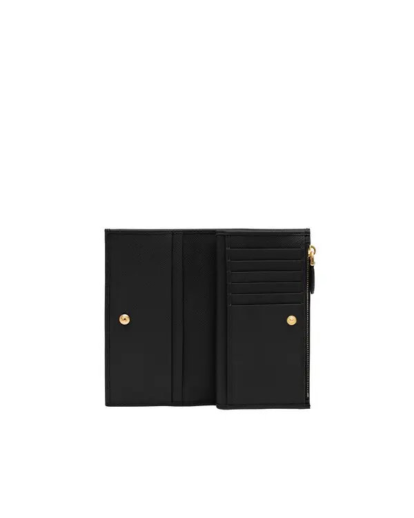 Prada Large Saffiano Leather Wallet - Black