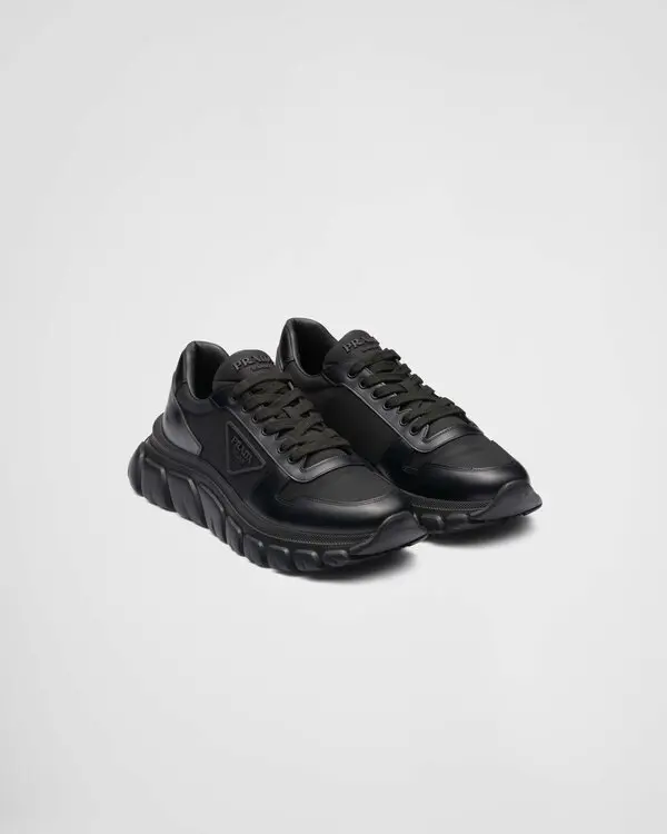 Prada Re-nylon And Brushed Leather Sneakers