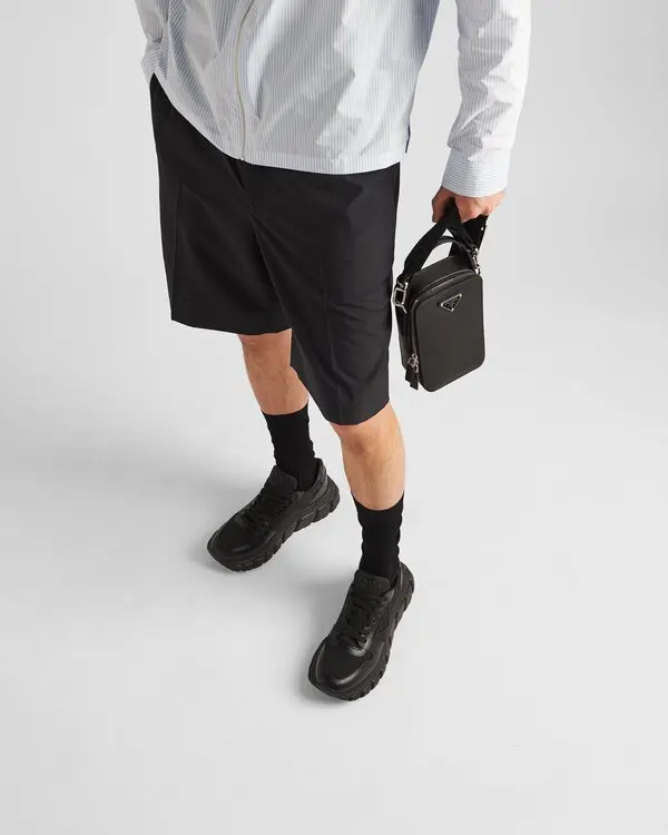 Prada Re-nylon And Brushed Leather Sneakers